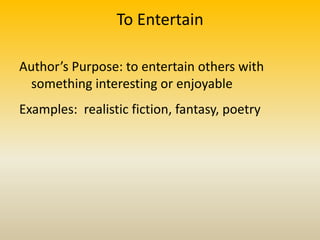 4th Grade - Author's Purpose | PPTX