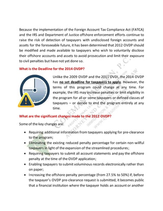 IRS's Offshore Voluntary Disclosure Program 2014 (The 2014 OVDP) | DOCX