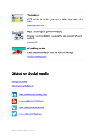 Online safety: useful information for children, parents and staff | PDF