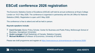 Office for National Statistics Economic Forum, 23 March 2026 | PPTX