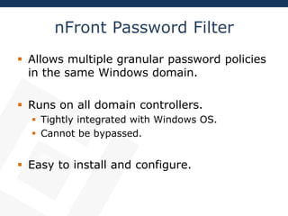 nFront Password Filter Overview | PPTX