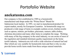 Portofolio Website | PPTX | Household Supplies | Shopping