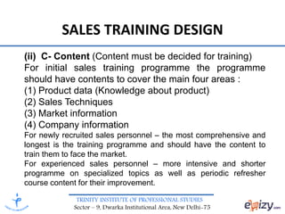 Sales Management- SALES TRAINING DESIGN | PDF