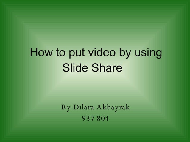 Slideshare Presentation | PPT