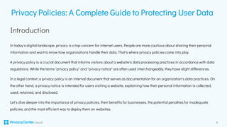 Privacy Policies: Guide to Protecting User Data | PPTX