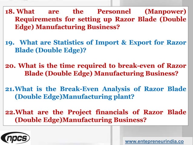 Production of Razor Blade (Double Edge) | PPT