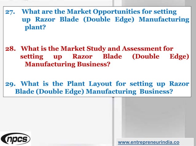 Production of Razor Blade (Double Edge) | PPT