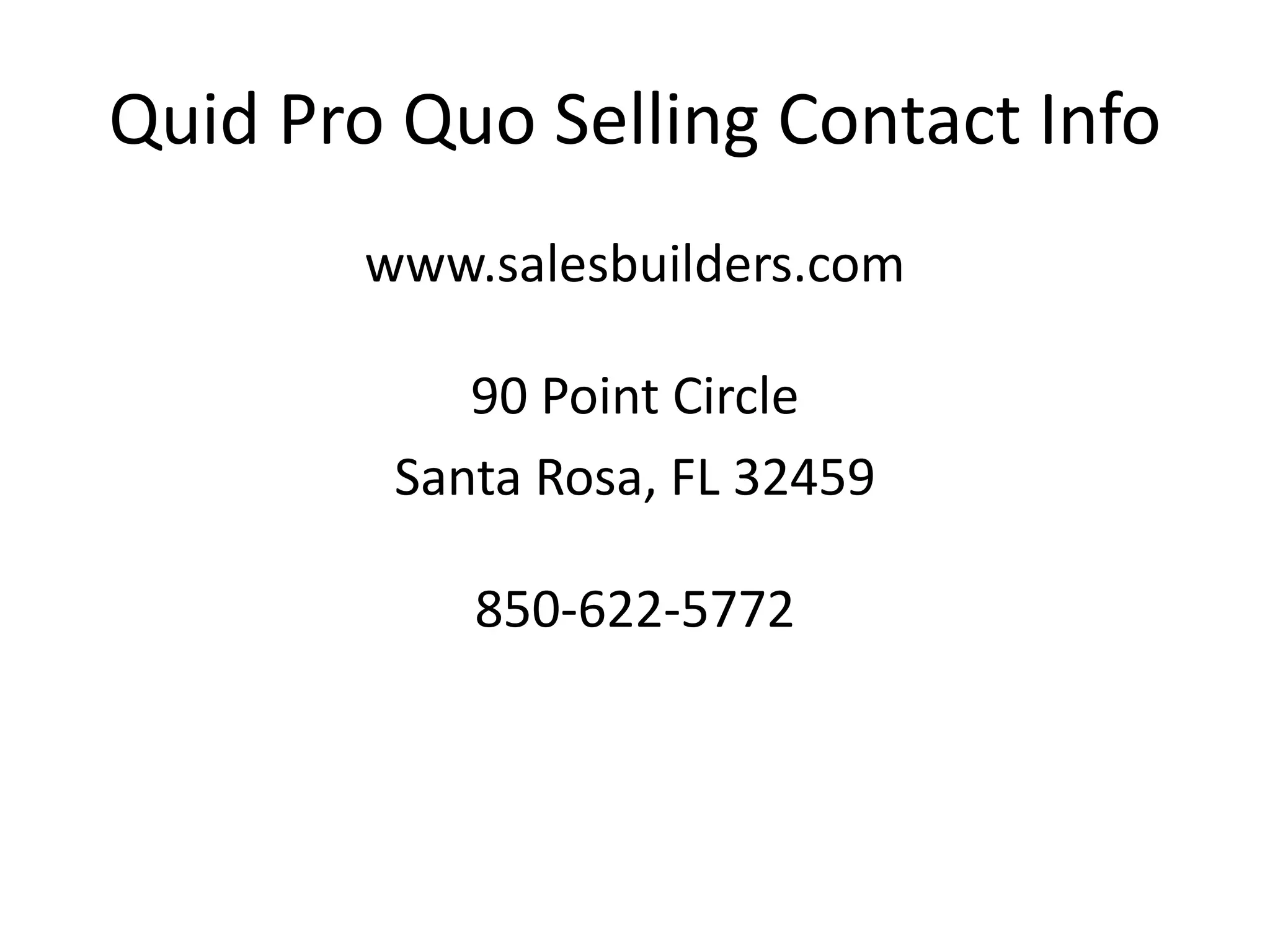 Quid Pro Quo Selling | PPTX