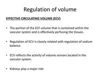 Regulation of volume & tonicity of ecf | PPTX
