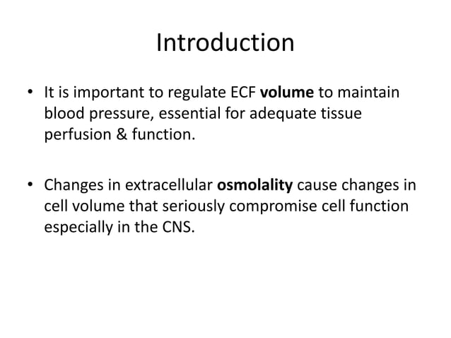 Regulation of volume & tonicity of ecf | PPTX | Heart and ...