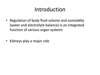 Regulation of volume & tonicity of ecf | PPTX