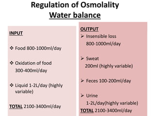 Regulation of volume & tonicity of ecf | PPTX