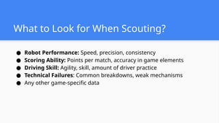 FIRST Tech Challenge: Scouting in Competitive Robotics | PPTX