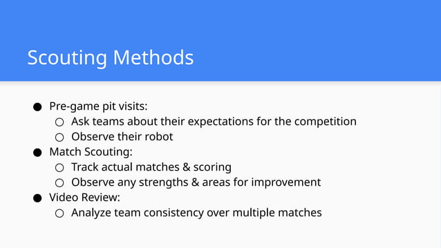 FIRST Tech Challenge: Scouting in Competitive Robotics | PPTX