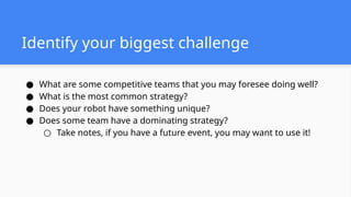 FIRST Tech Challenge/Robotics: Scouting out the competition | PPT