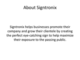 About Signtronix | PPT
