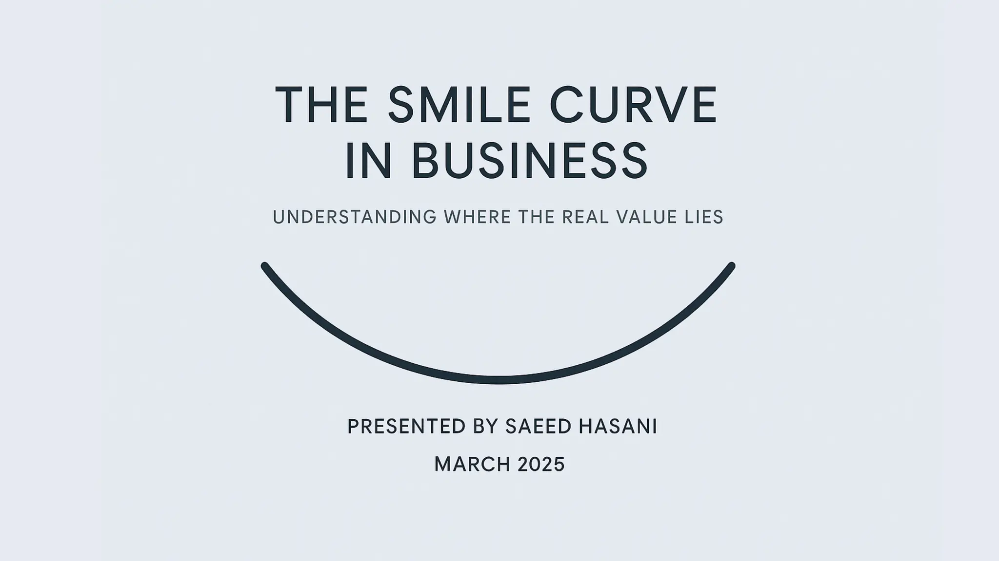Smile Curve In Business - Presented By Saeed Hasani | PPT