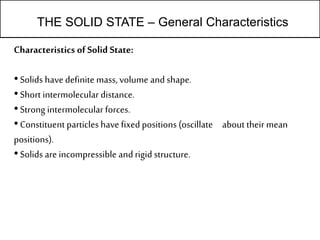 Solid state Chemistry - Overview | PPT
