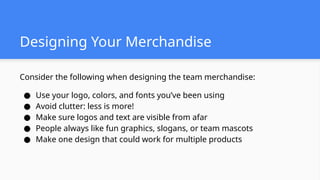 Designing & Purchasing Team Merchandise for Competitive Robotics | PPT