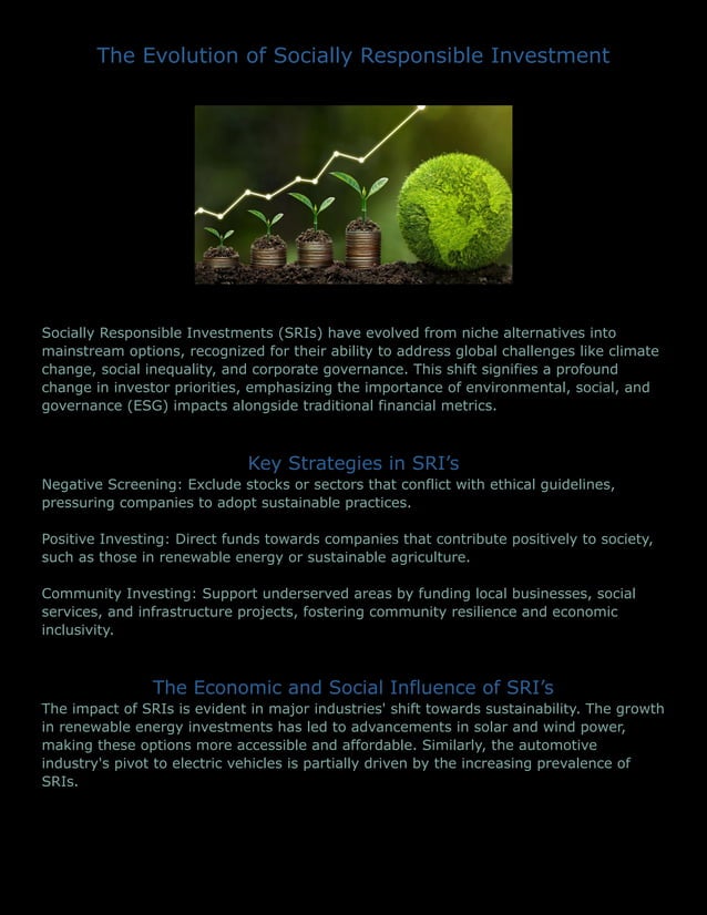 The Evolution of Socially Responsible Investing | PDF