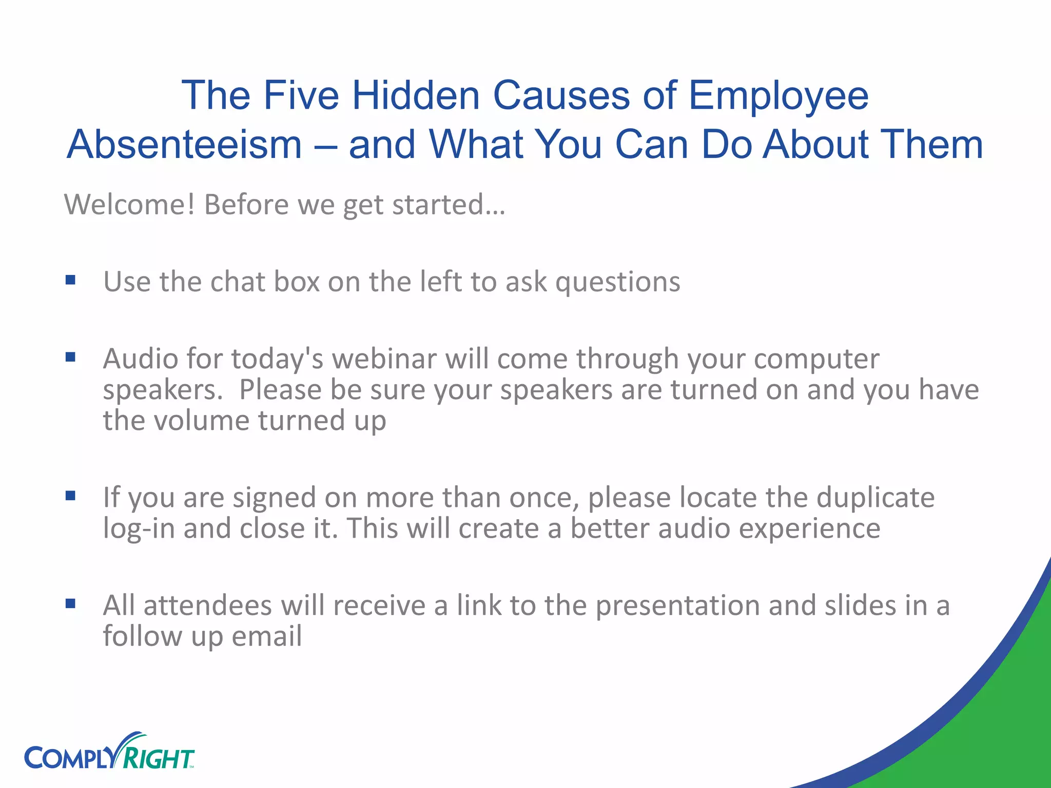 The 5 Hidden Causes of Employee Absenteeism – and What You Can Do About ...