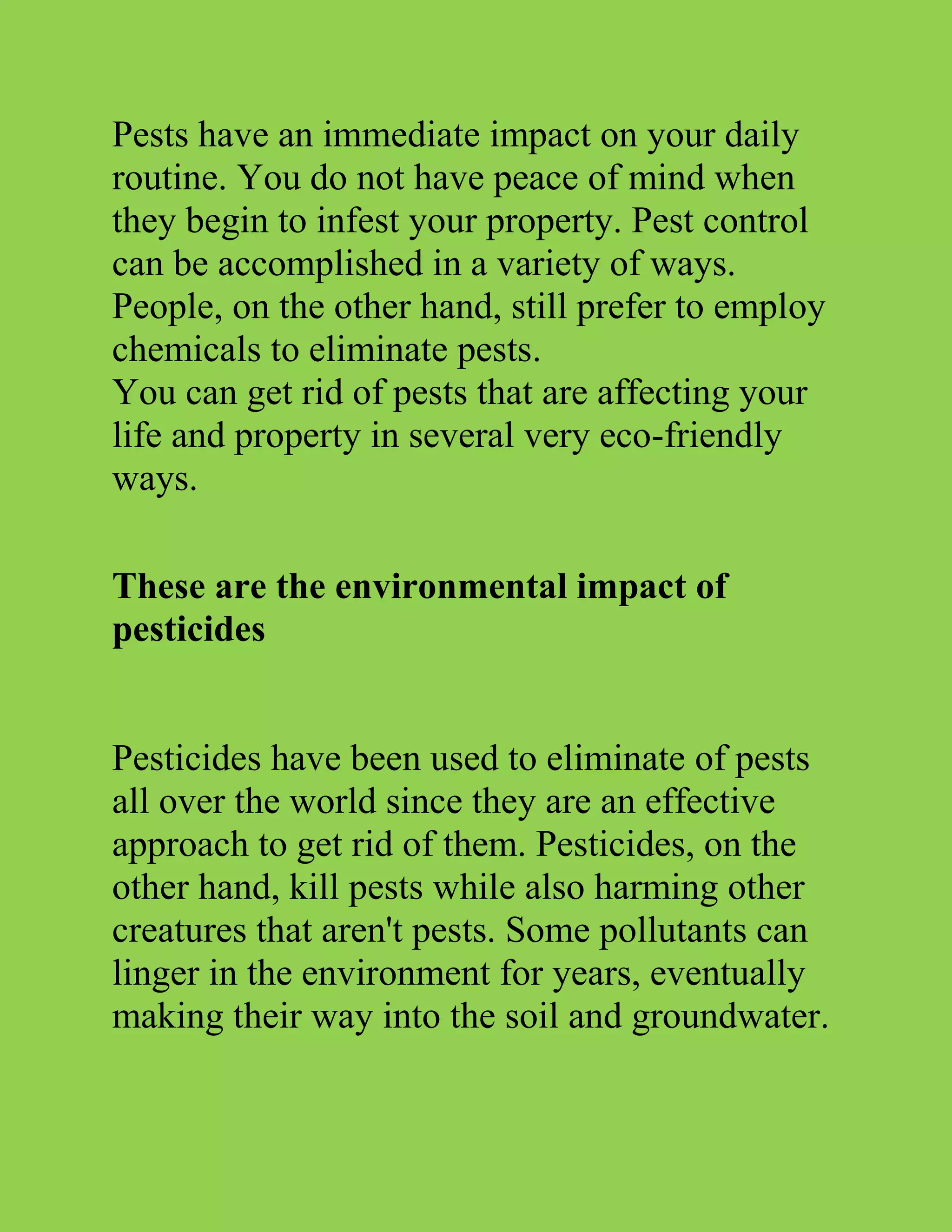 Top 10 Eco-Friendly Pest Control Methods | PDF