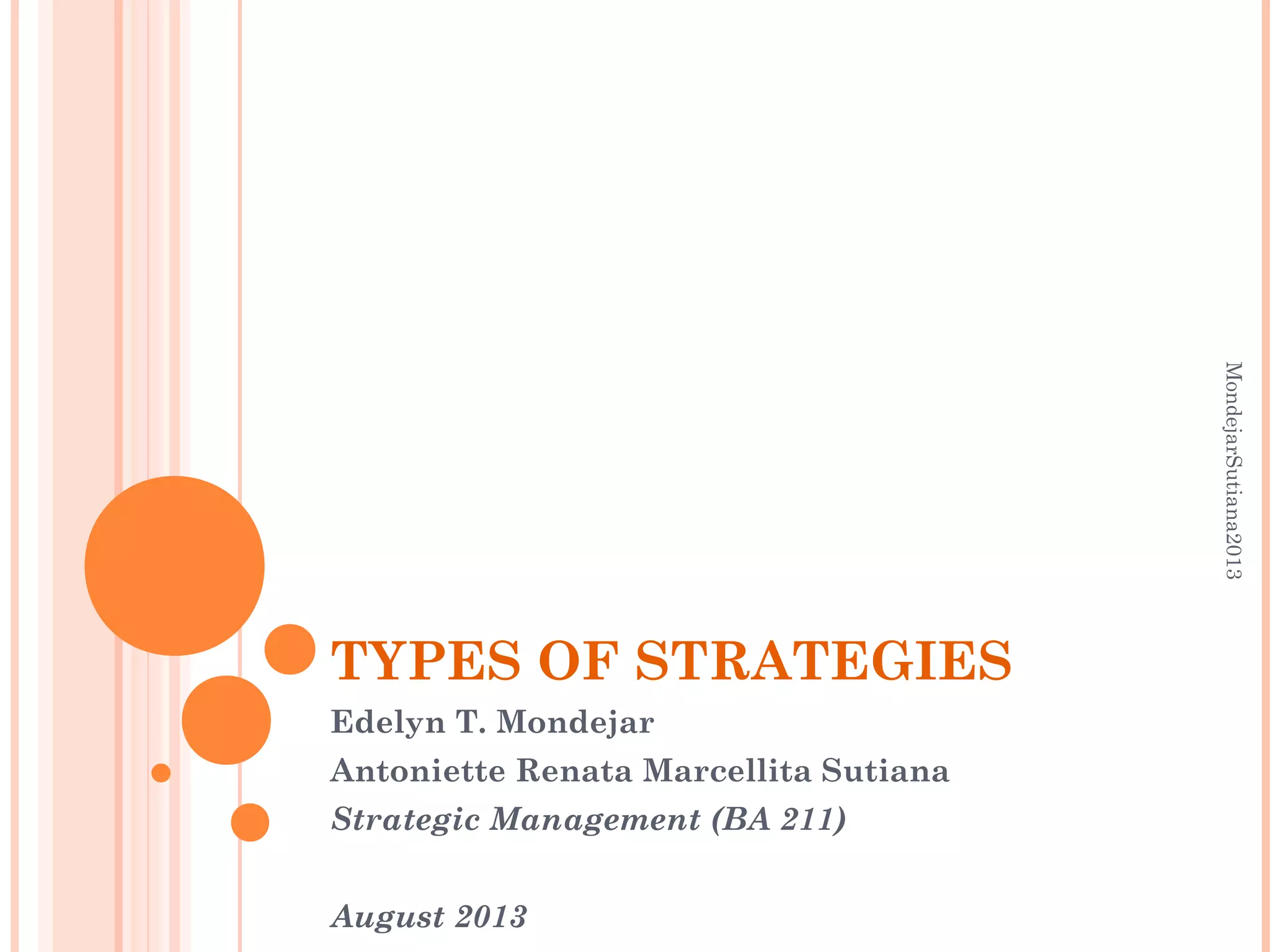 Strategic Management: Types of Strategy | PPT
