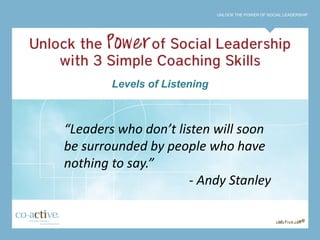 Unlock the power of social leadership with 3 simple coaching skills | PPT