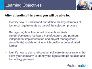 Selecting The Right Business Technology Solution and Business Partners ...