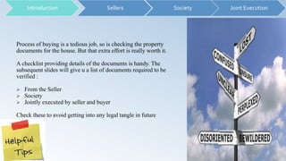 Property Documents Checklist | PPTX | Real Estate Buying and Selling ...