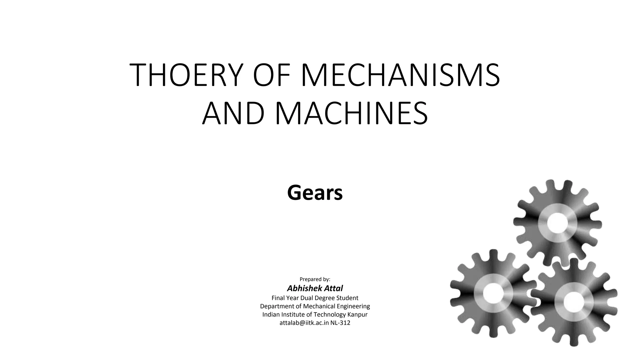 Theory of Machine and Mechanisms (Gears) | PPTX | Physics | Science