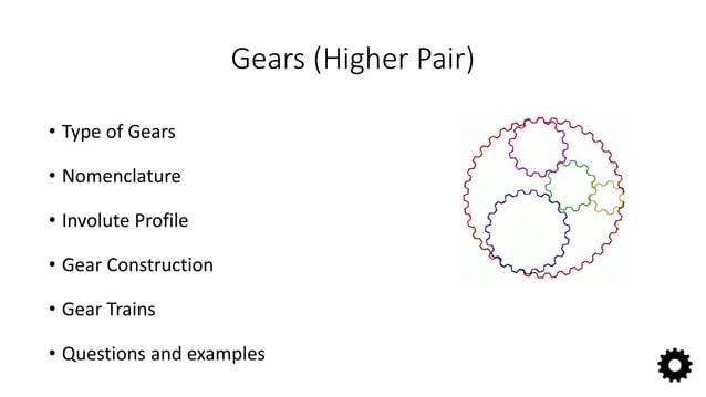 Theory of Machine and Mechanisms (Gears) | PPTX | Physics | Science