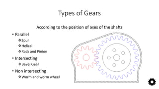 Theory of Machine and Mechanisms (Gears) | PPTX
