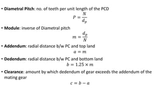 Theory of Machine and Mechanisms (Gears) | PPTX