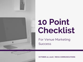 10 Point Checklist for Venue Marketing Success | PPT