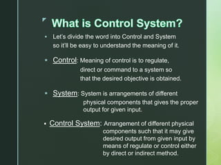 Basics of Control System | PPT