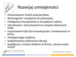 Tipy dla początkującego managera | PPTX | Careers