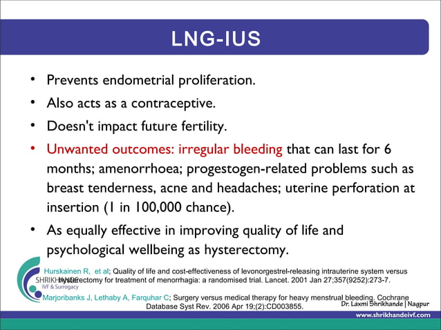 Medical management of heavy menstrual bleeding hmb | PPT