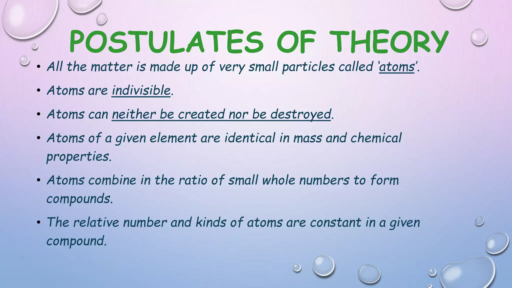 dalton's atomic theory | PPTX