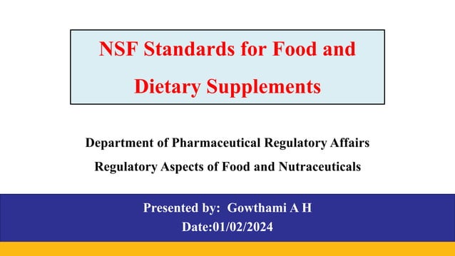 NSF Standards for Food and Dietary supplements.pptx | Business ...