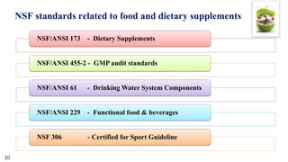 NSF Standards for Food and Dietary supplements.pptx