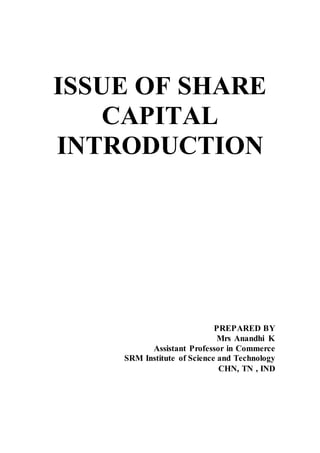 ISSUE OF SHARES | PDF