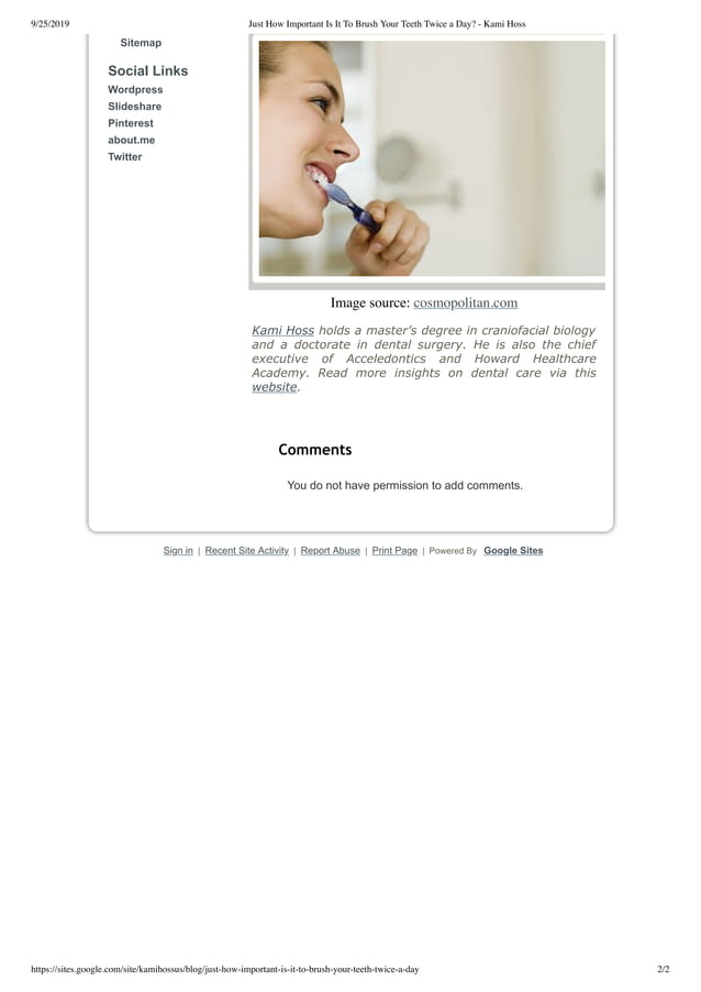 Just How Important Is It To Brush Your Teeth Twice a Day? | PDF