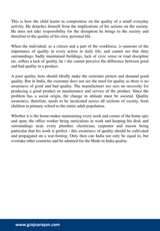 Quality - Awareness in daily life | PDF