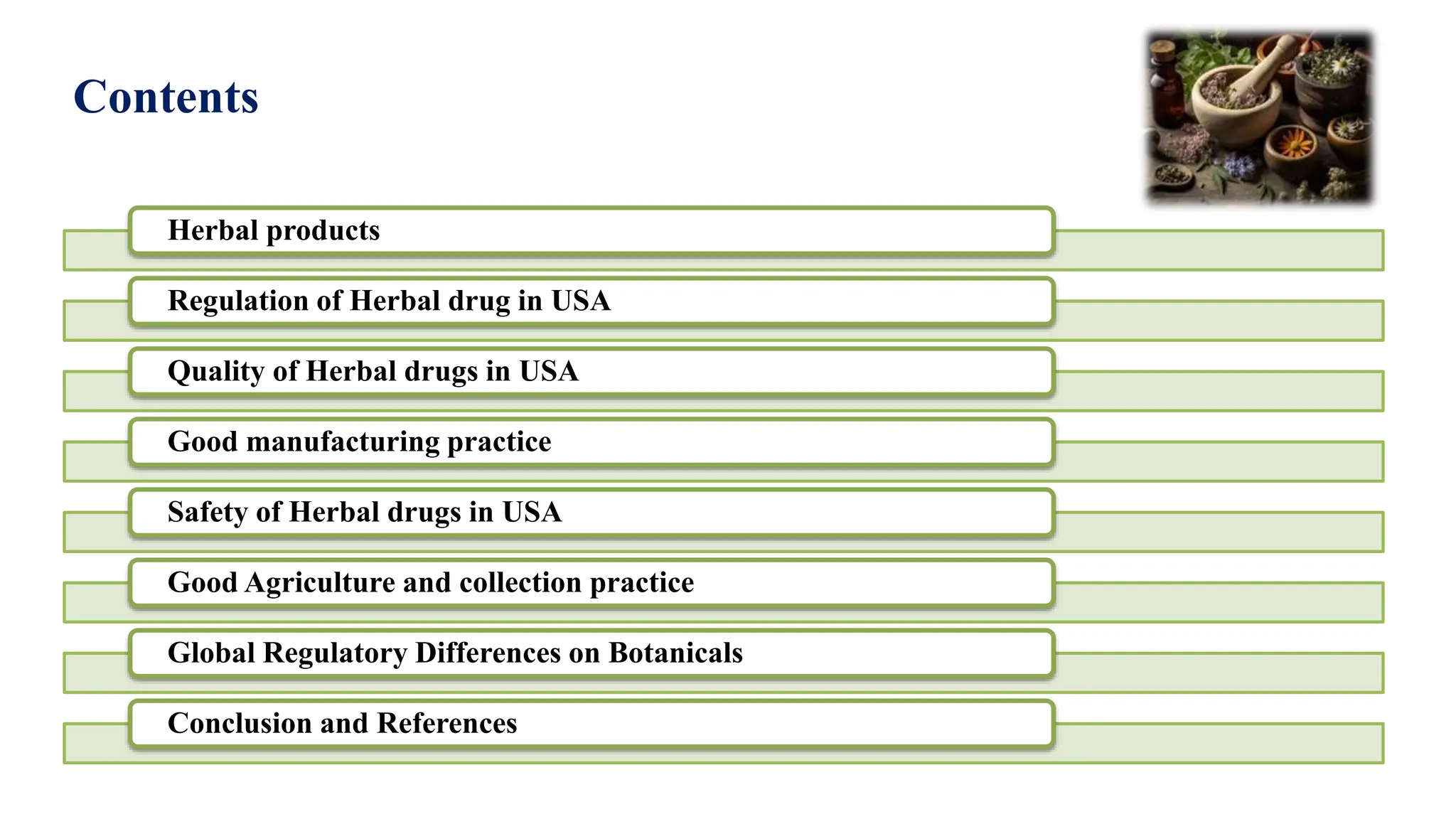Quality, Safety and Legislation for herbal products in USA.pptx