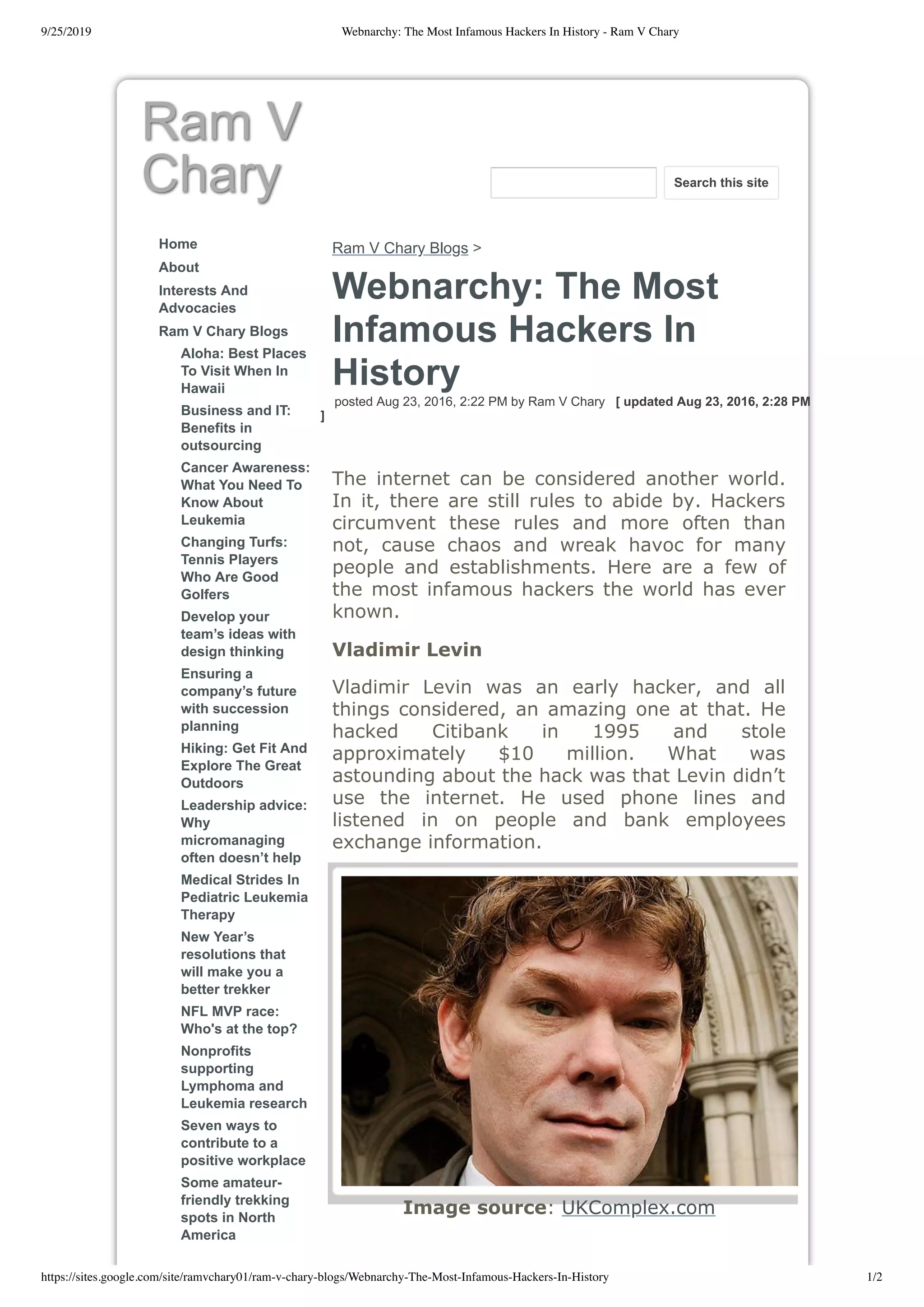 Webnarchy: The Most Infamous Hackers In History | PDF