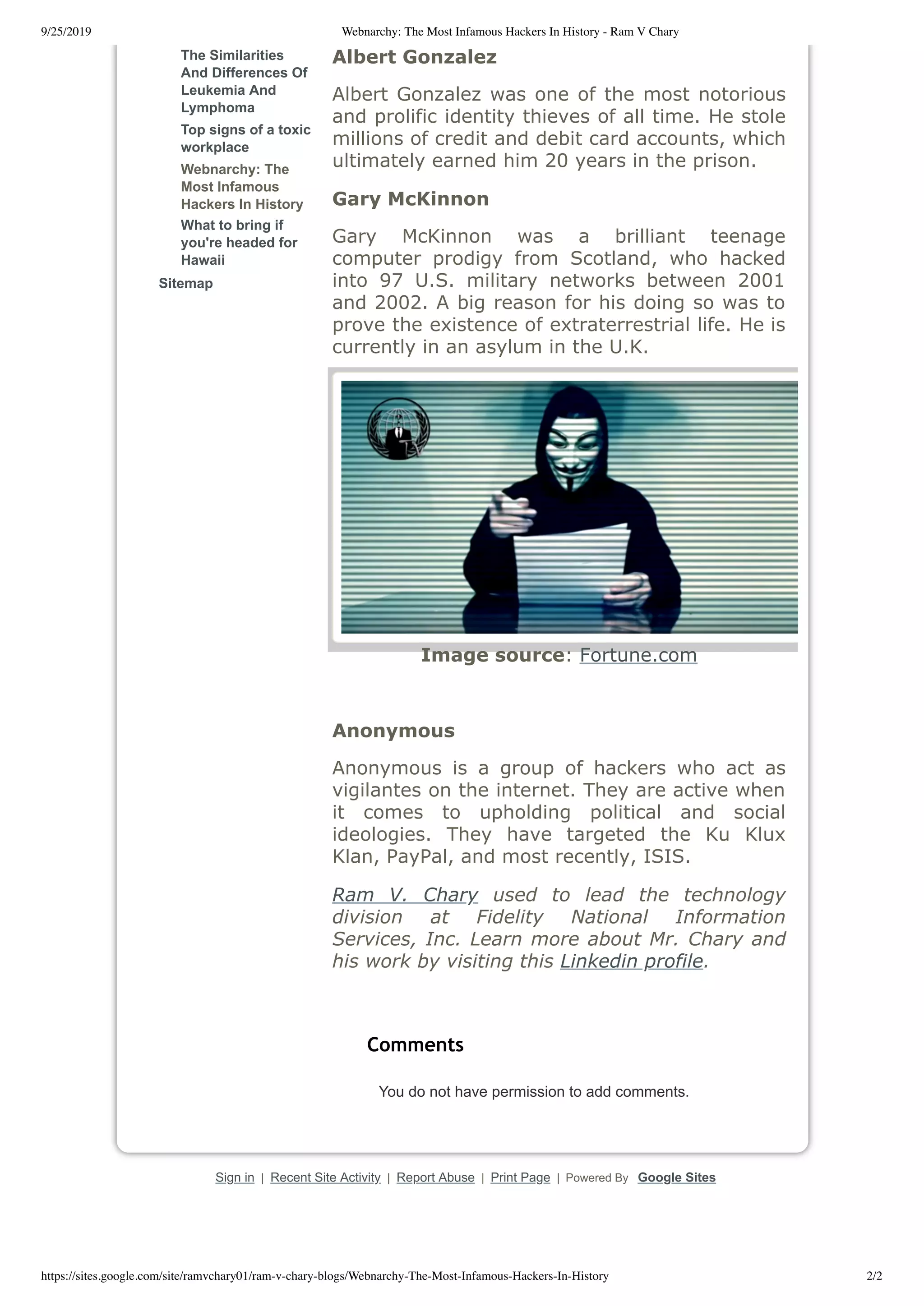 Webnarchy: The Most Infamous Hackers In History | PDF