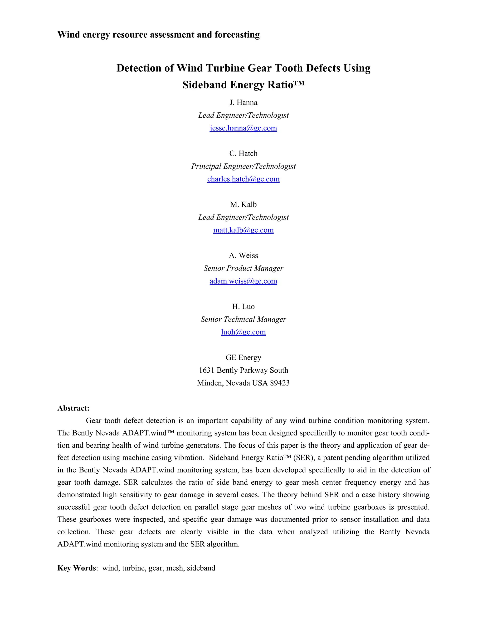 Wind energy resource assessment and forecasting | PDF