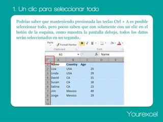 Slideshare 7 trucos excel | PDF