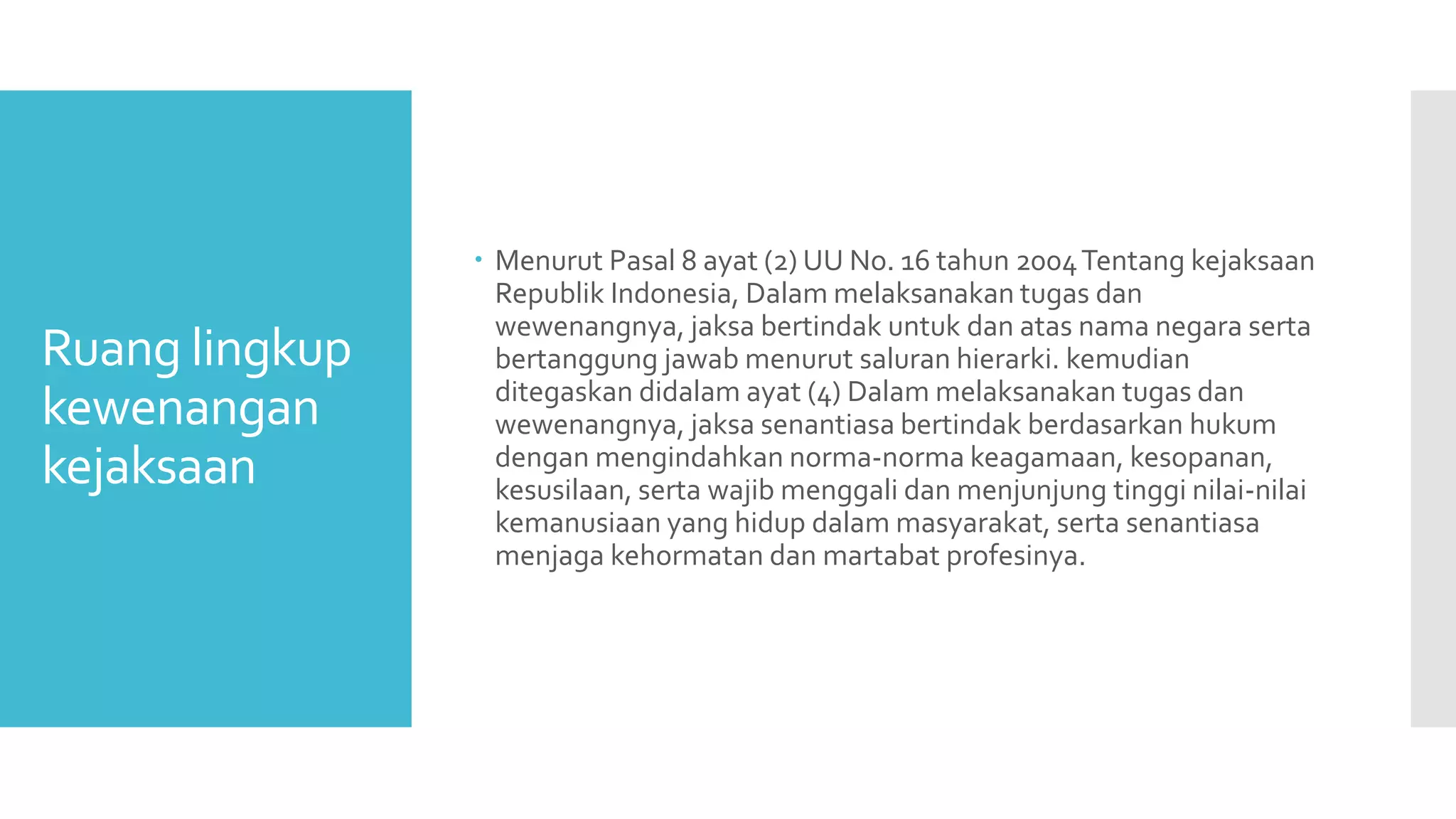 Peran dan fungsi jaksa | PPTX